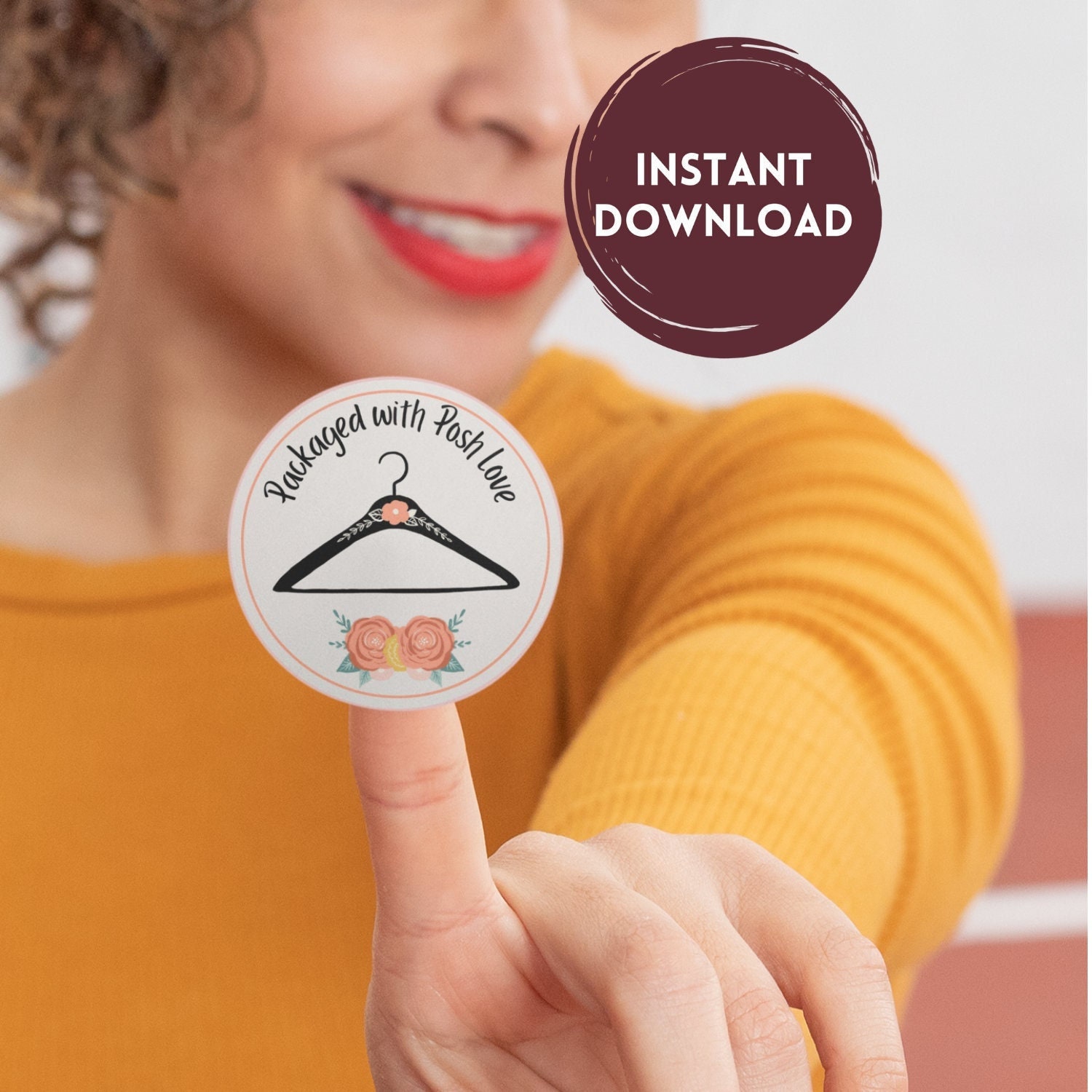 Packaged With Posh Love Instant Download Round Sticker, Poshmark ...