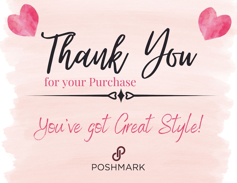 Poshmark Thank You, Posh Love, Thank You Card Poshmark, Thank You Card ...