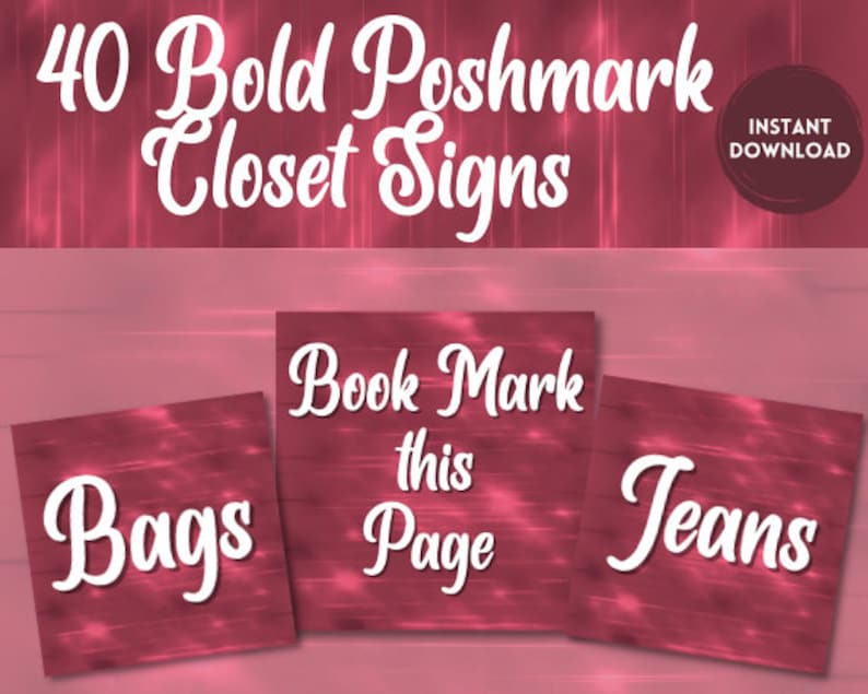 40 Poshmark Closet Signs, Poshmark Dividers, Organizational, Poshmark ...