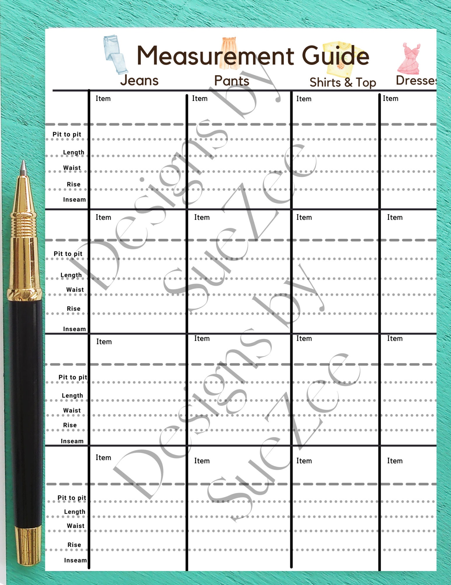 Poshmark Measuring Guide, Mercari Measuring Guide, Printable, Digital ...