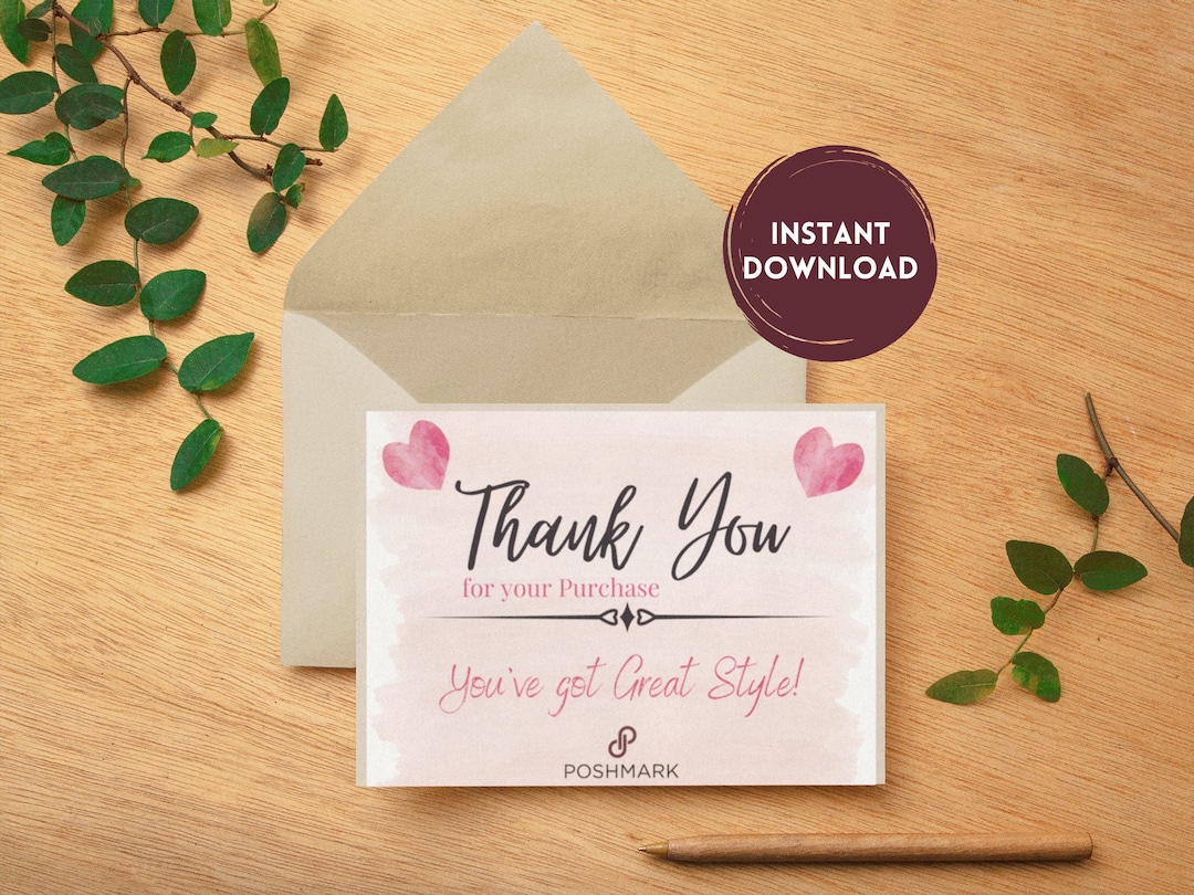 Poshmark Thank You, Posh Love, Thank You Card Poshmark, Thank You Card ...