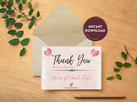 Poshmark Thank You Posh Love Thank You Card Poshmark Thank | Etsy