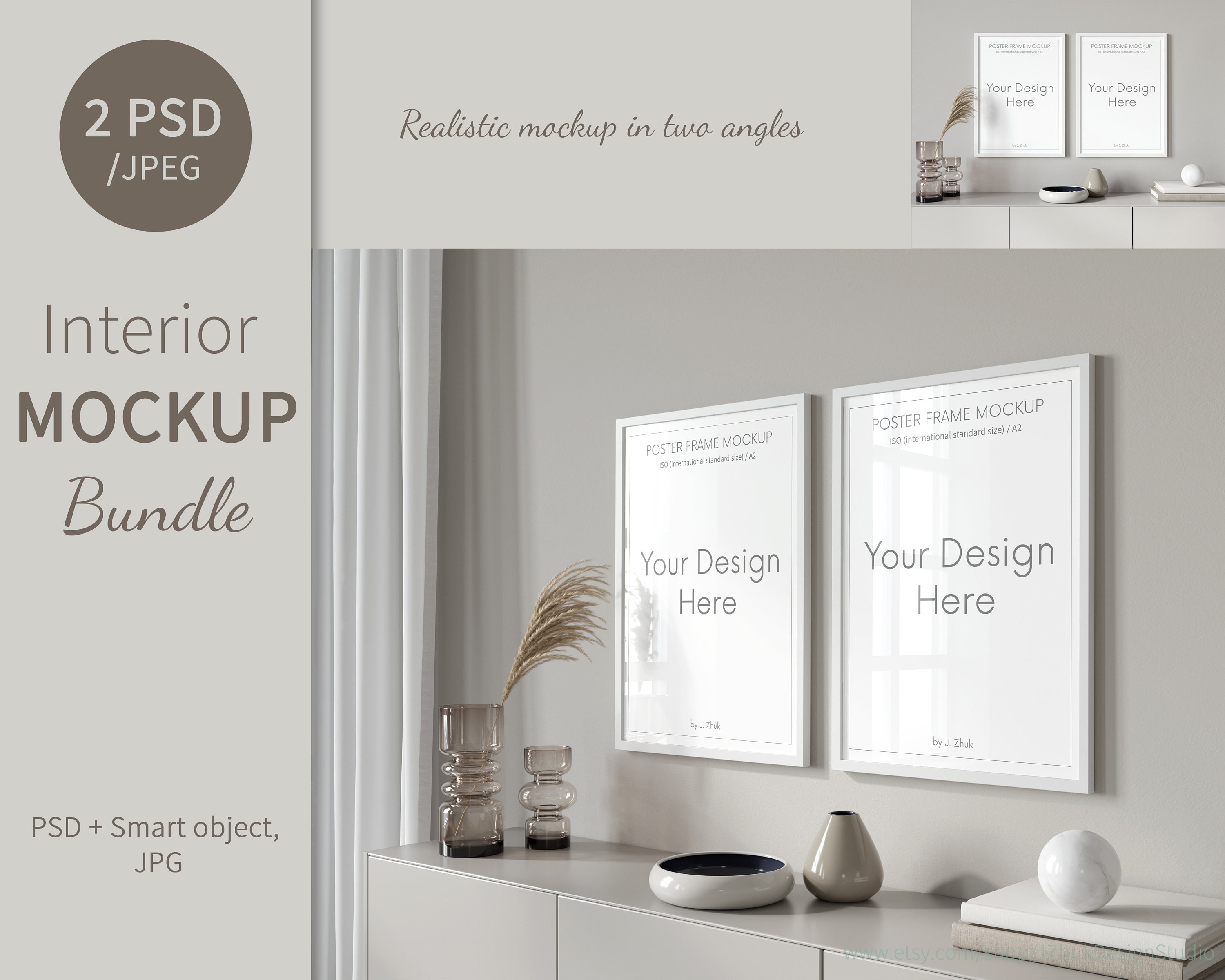 Two Frames Mockup Set Mockup Mockup Bundle Minimalist - Etsy