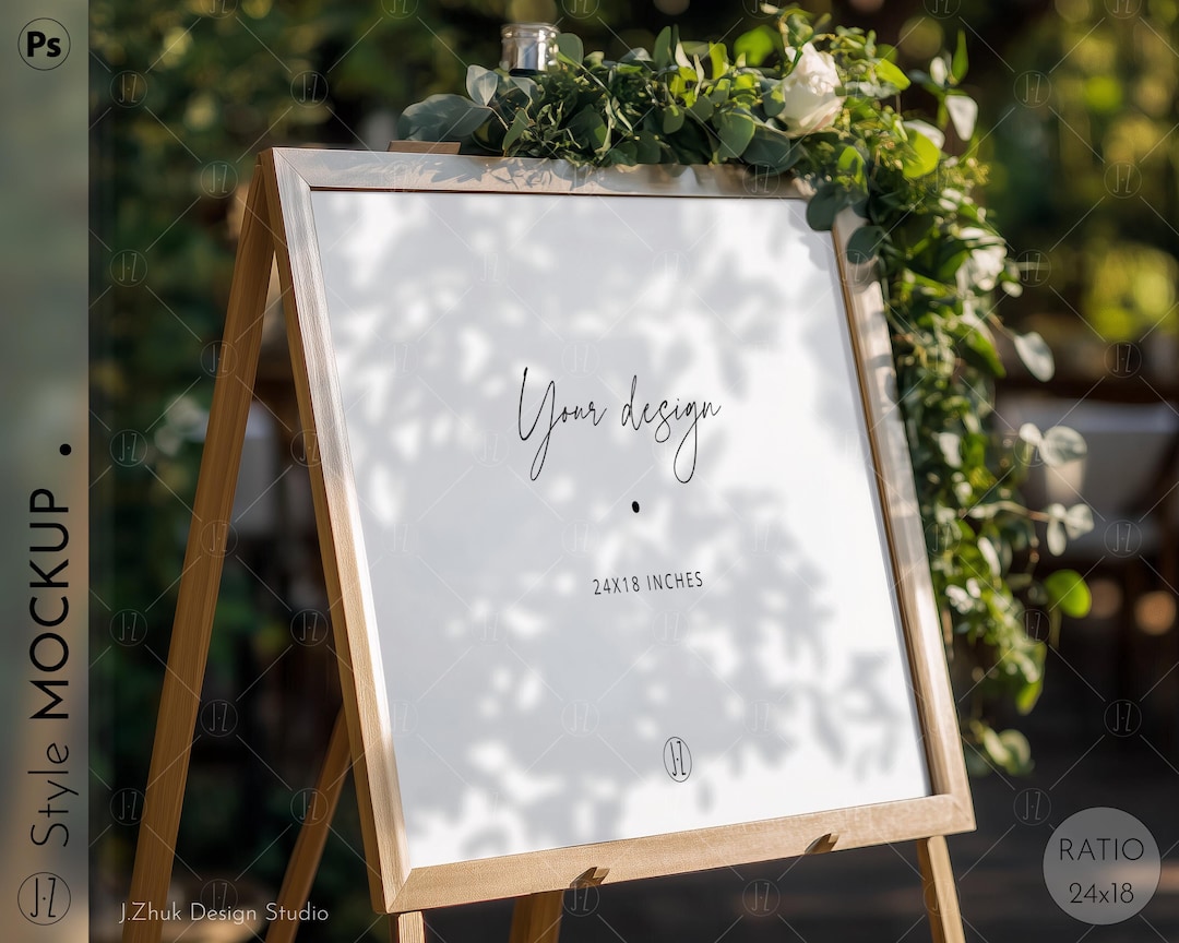 Wedding Welcome Sign Mock Up, Easel Sign Mock Up, Wedding Seating Chart ...