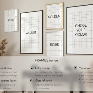 Frame Gallery Mockup, Frame Mockup, Interior Mock Up, Color Change ...