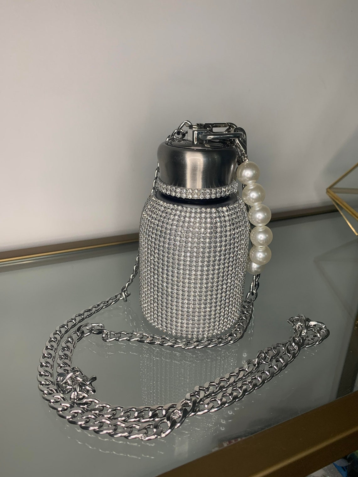 Rhinestone Bedazzled Bling Layer Water Bottle, Flask, Thermos, Coffee ...