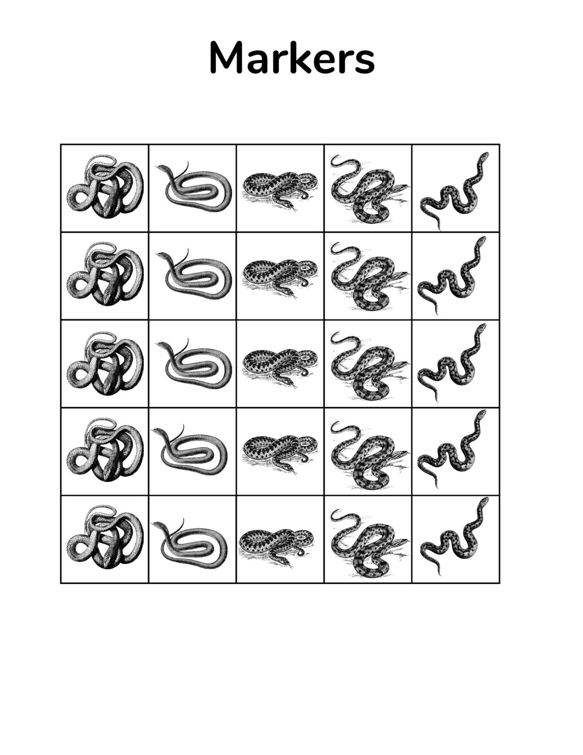 Snake Trivia Game Digital Download pdf-anskwer Keysnake Cards printable ...