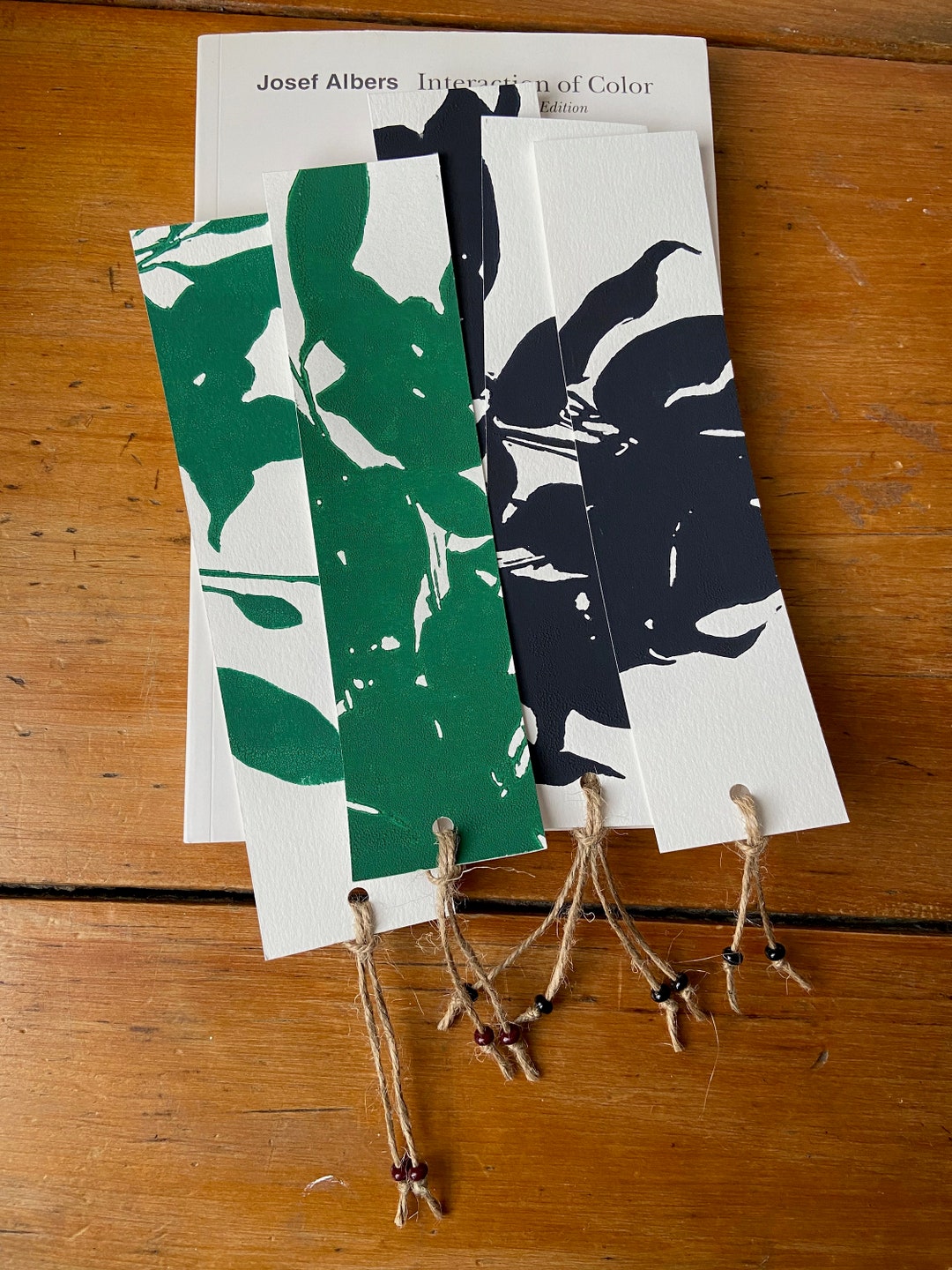 Handprinted Bookmark-leaves-nature-original Print-special Gift - Etsy