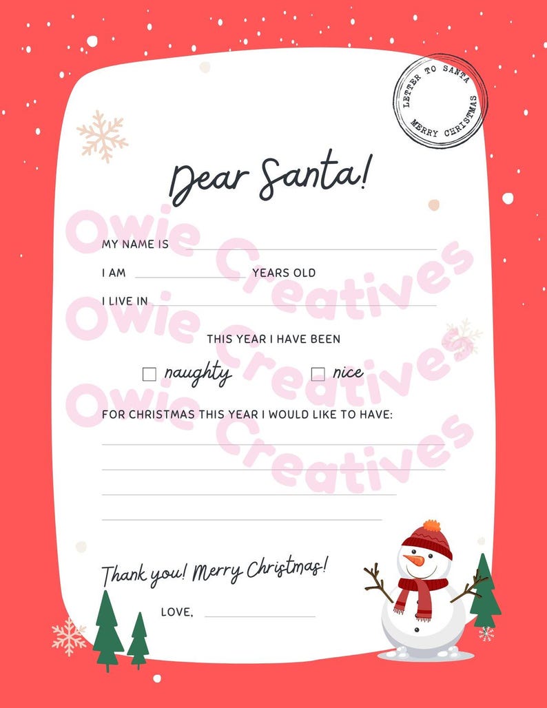 Letter to Santa - Etsy