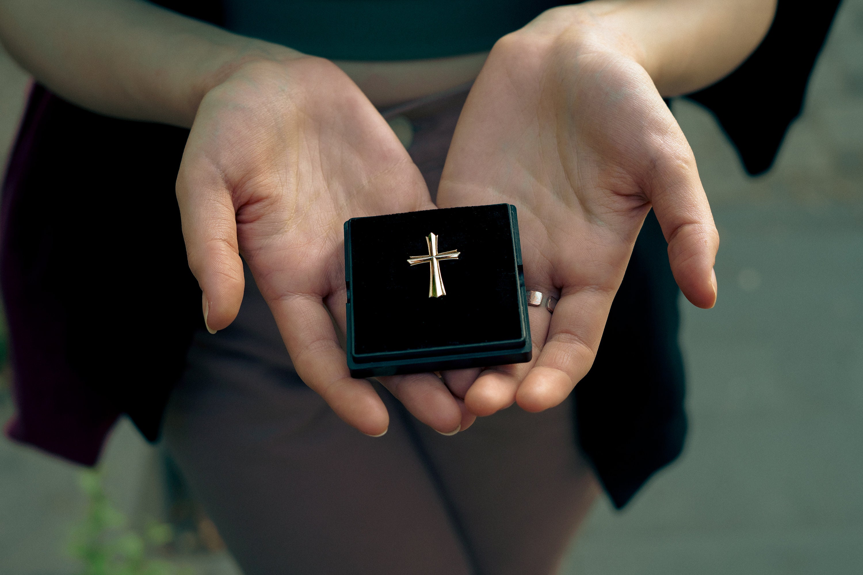 24K Gold Plated Cross Lapel Pin With Box Christening Baptismal ...
