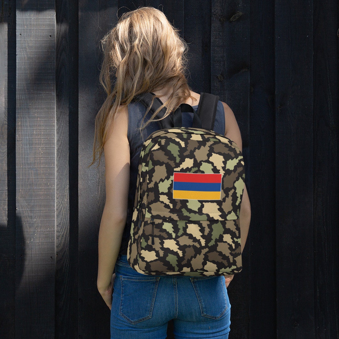 Map of Armenia Camouflage Backpack With Tricolor Flag - Khaki - Etsy