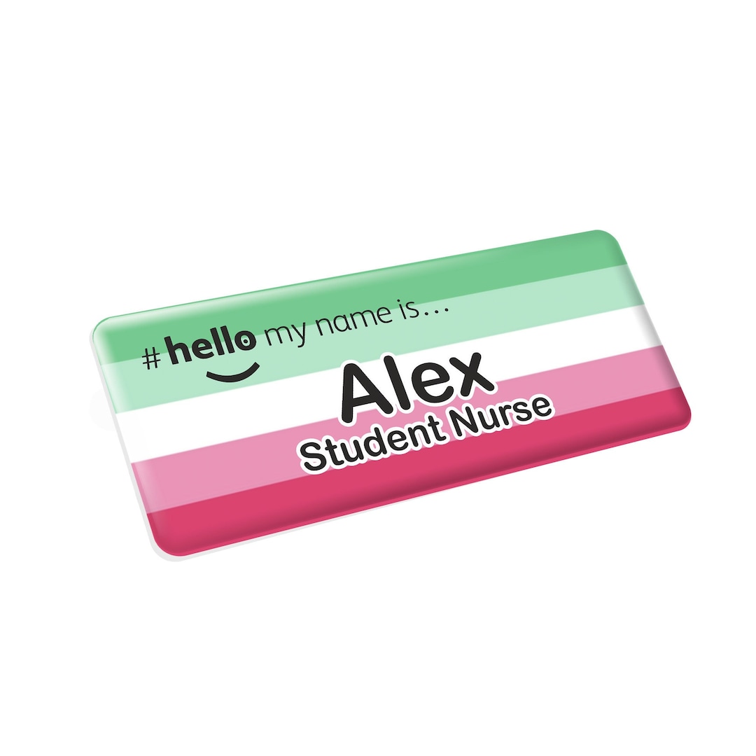 Resin Finish Personalised Hello My Name is Abrosexual Flag Name Badge ...