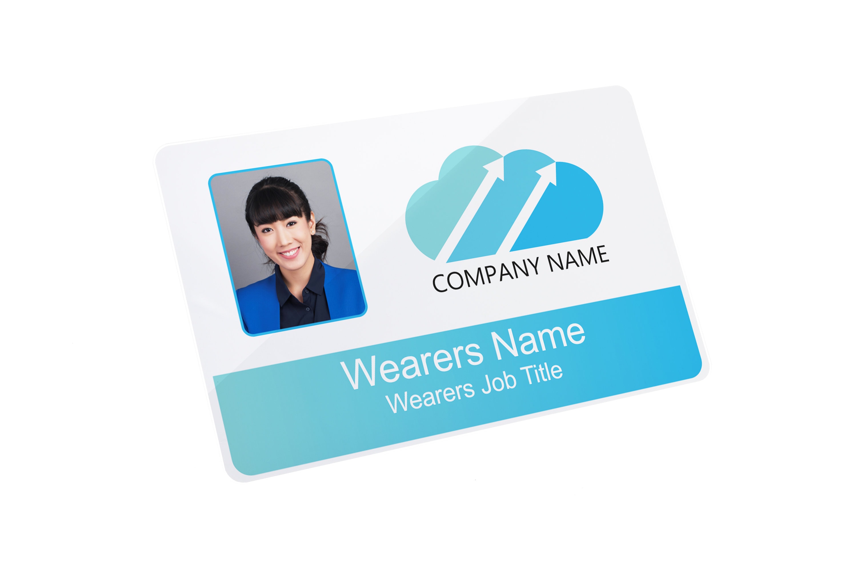 Badgemaster Personalised Light Blue Photo ID Card With Blue or White ...
