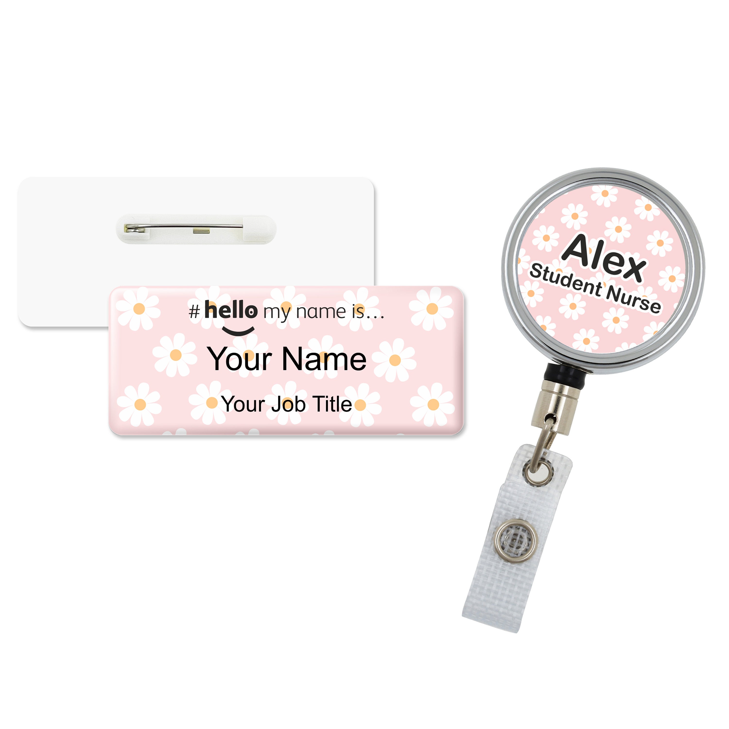 Resin Finish Hello My Name is Name Badge and ID Reel - Etsy UK