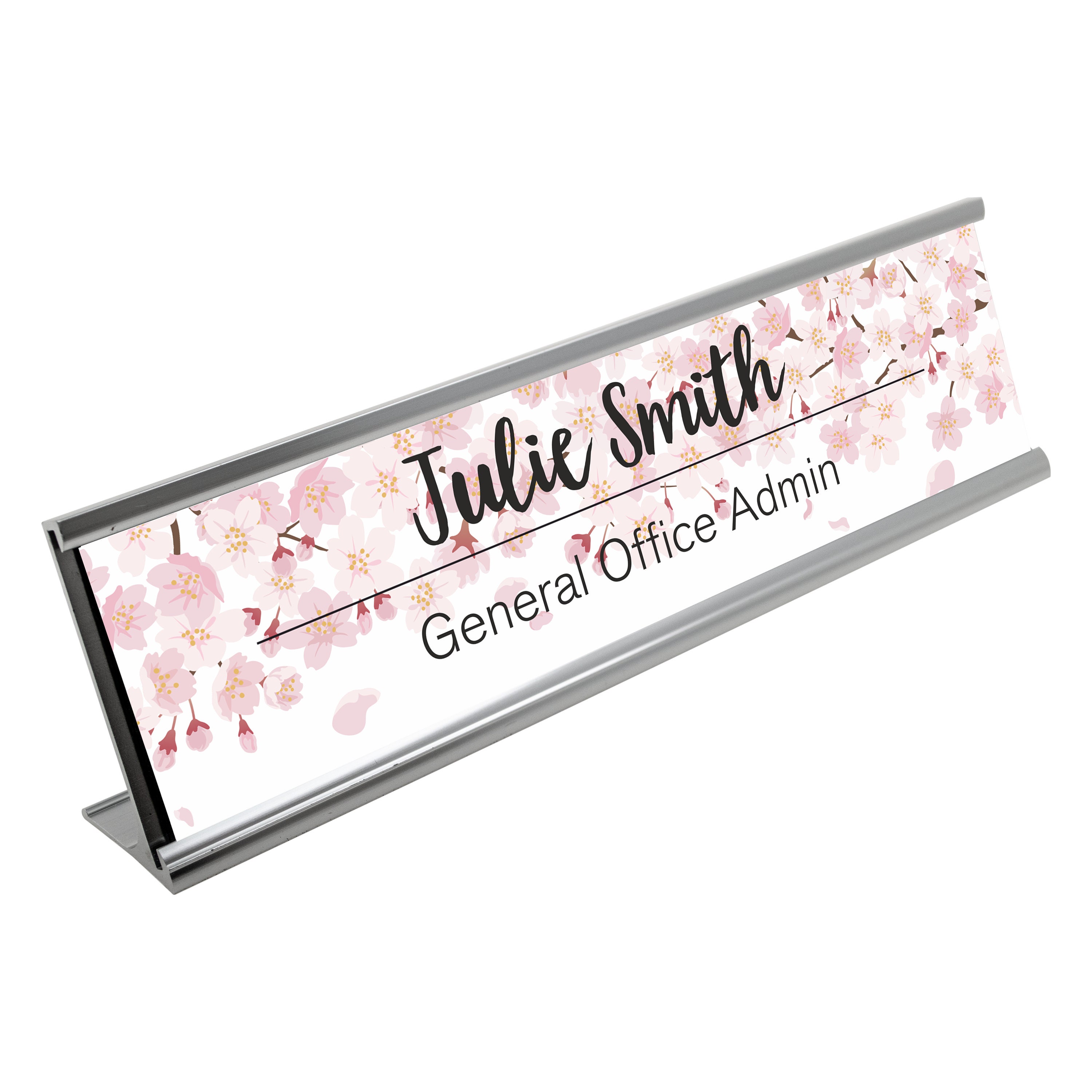 Personalised Floral Desk Plaque Desk Plate Desk Sign Home Office Work ...
