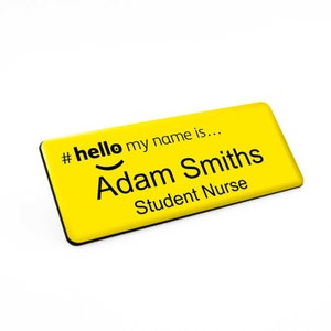 Hello My Name is Various Styles Resin Dome Finish Name Badge - as Seen ...