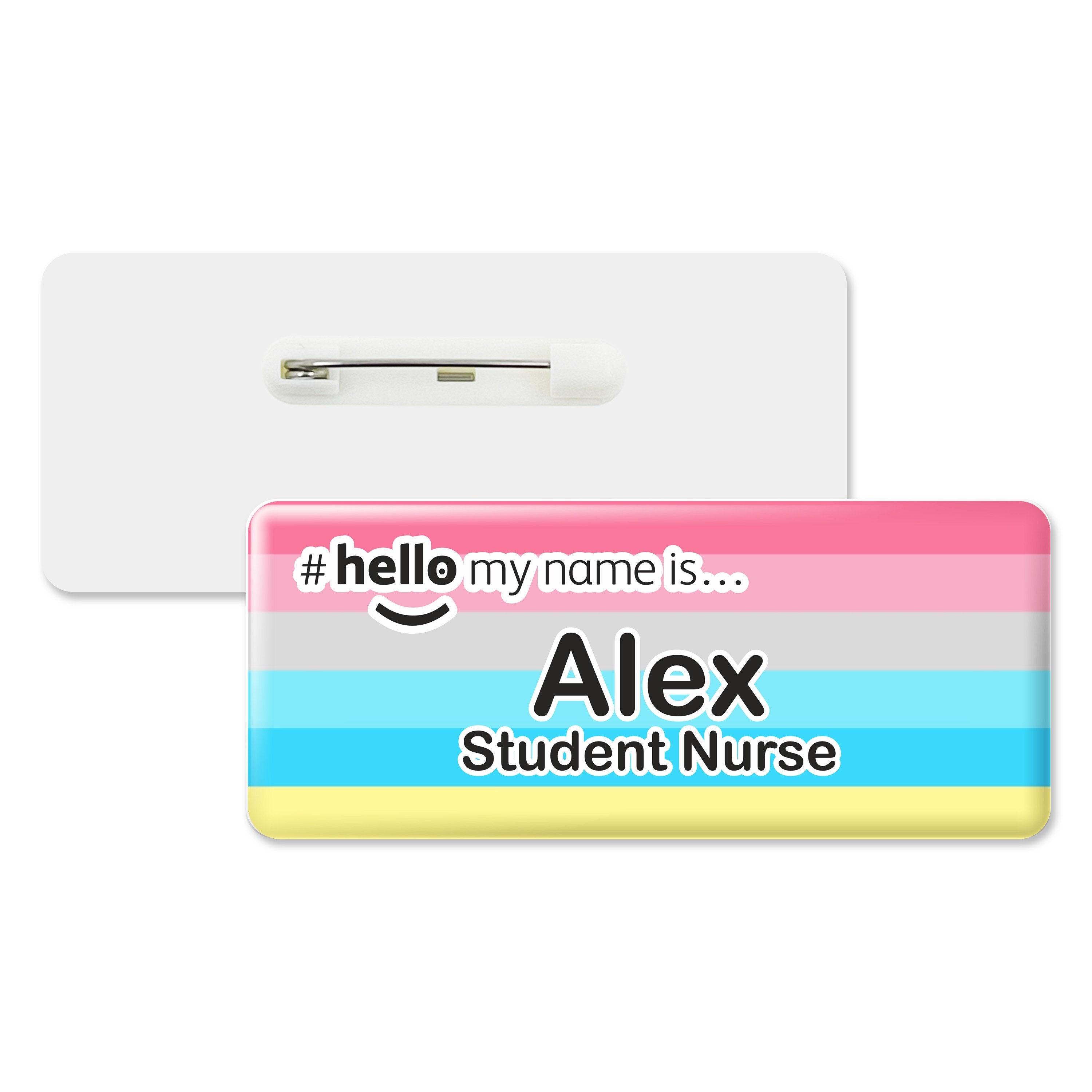Resin Finish Personalised Hello My Name is Genderflux Pride Flag Name ...