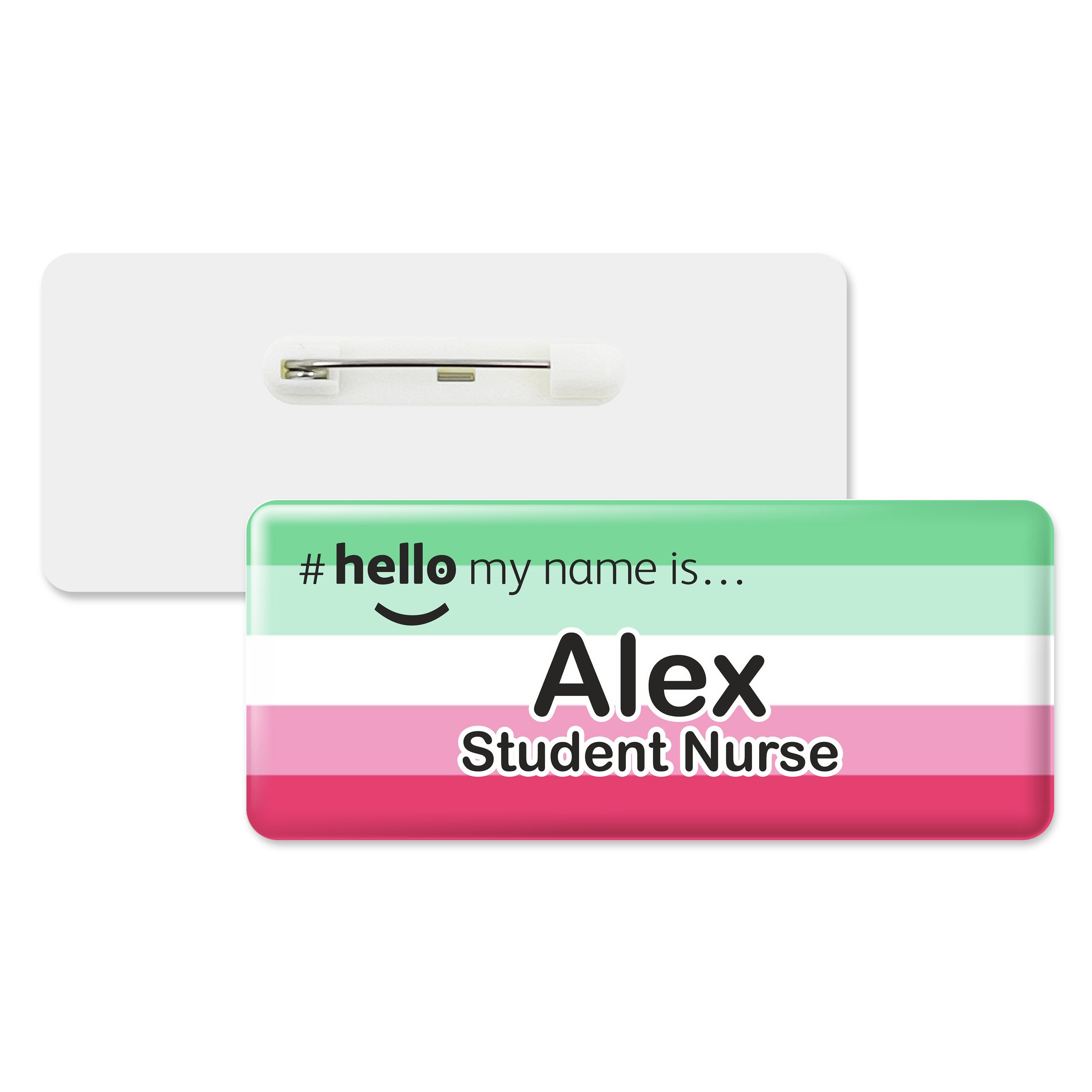 Resin Finish Personalised Hello My Name is Abrosexual Flag Name Badge ...