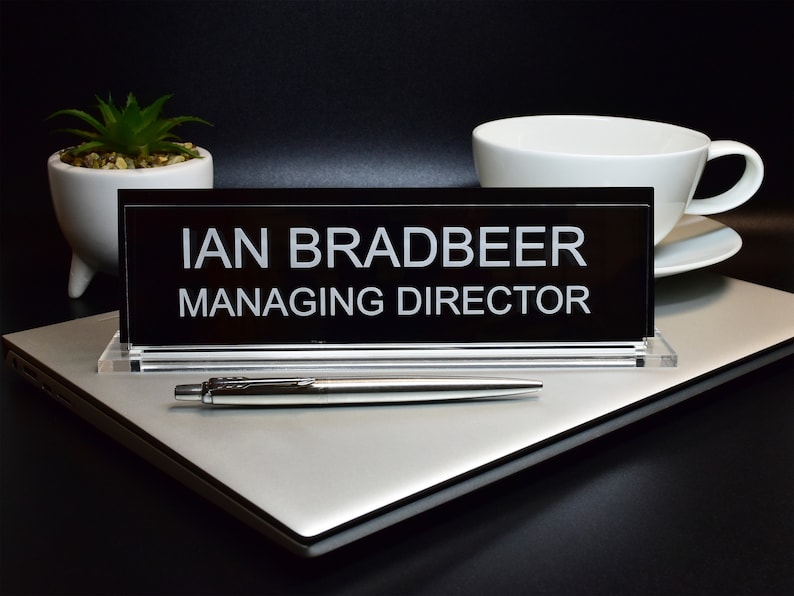 Personalised Free Standing Desk Name Plaque Desk Name Plate Desk Name ...