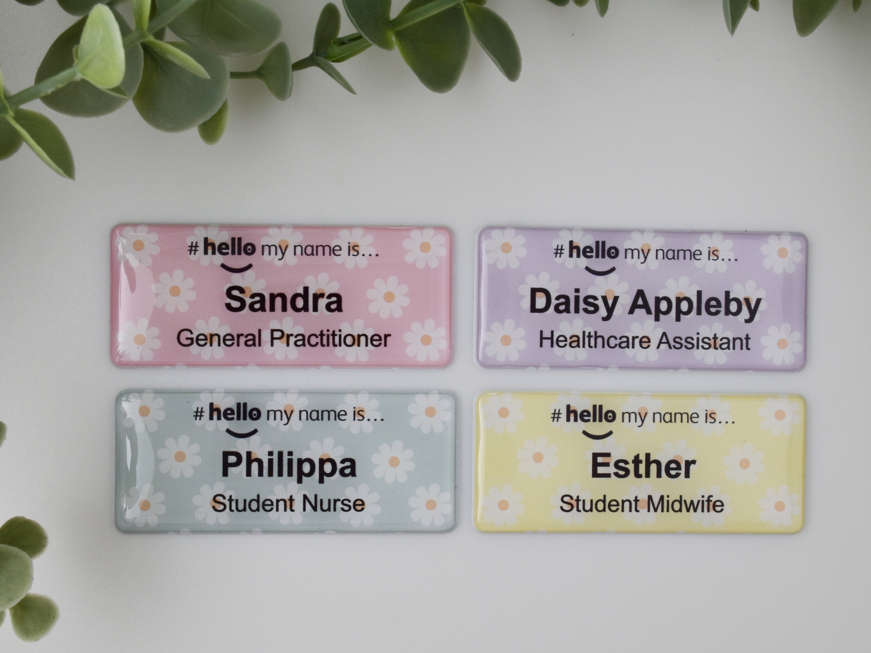 Resin Finish Hello My Name is Daisy Name Badge Student Nurse - Etsy UK