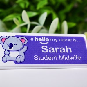 Resin Finish Hello My Name Is... Cute Animal Styles Rainbow Green Pink ...