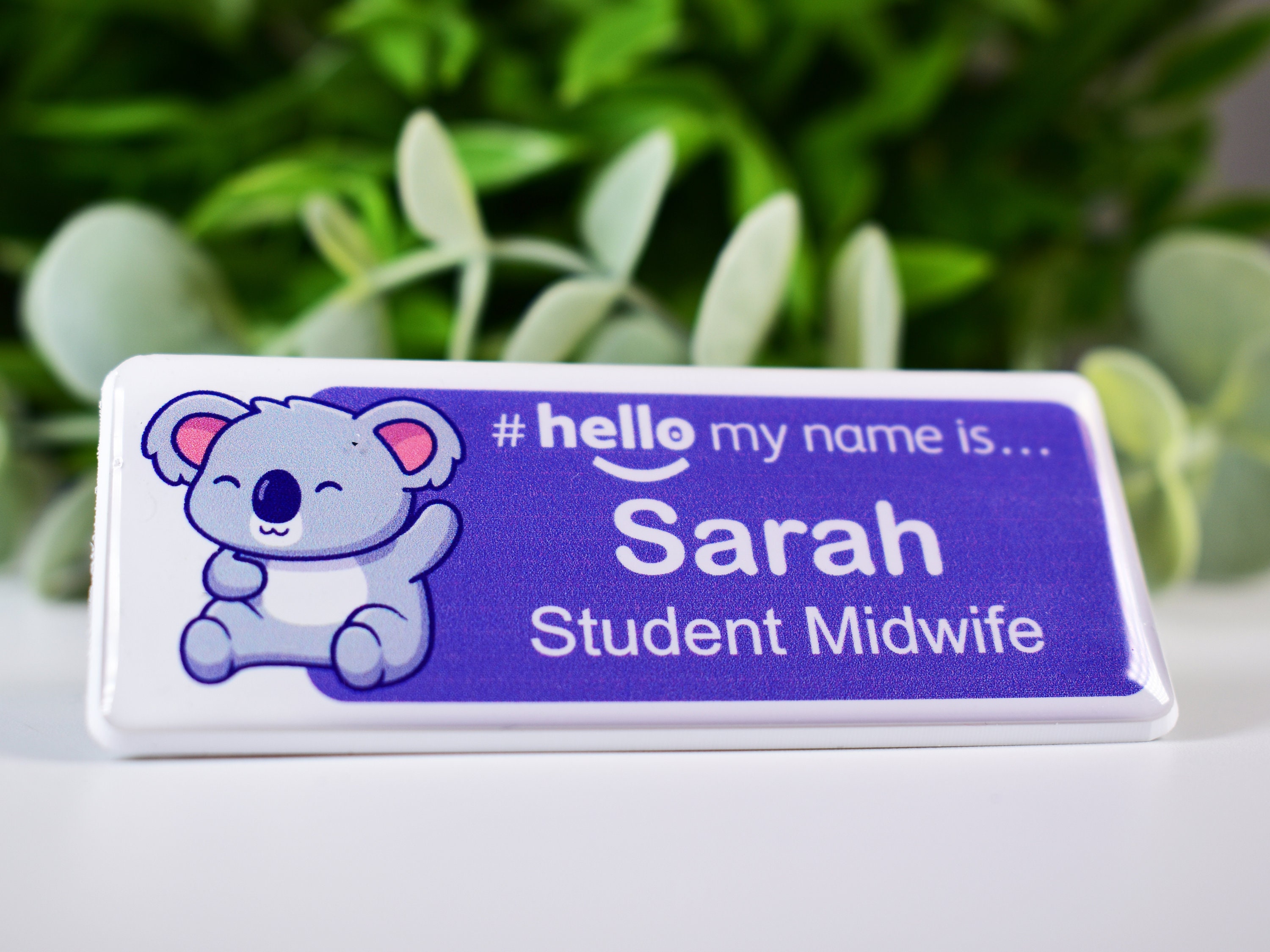 Resin Finish Hello My Name Is... Cute Animal Styles Rainbow Green Pink ...