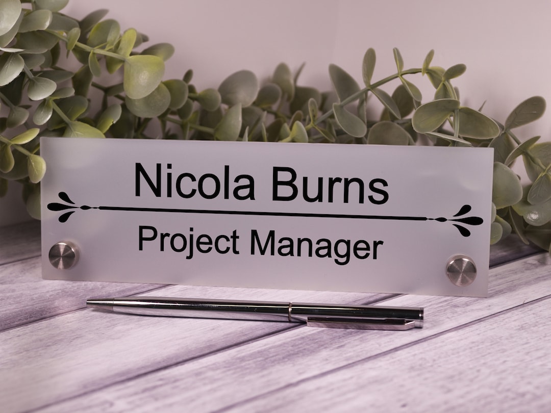 Personalised Professional Frosted Acrylic Desk Plaque Desk Plate Desk ...