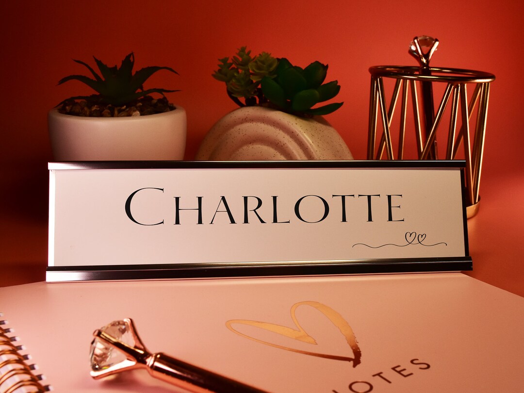 Personalised Desk Plaque With Black Text Desk Plaque Name and Job Title ...