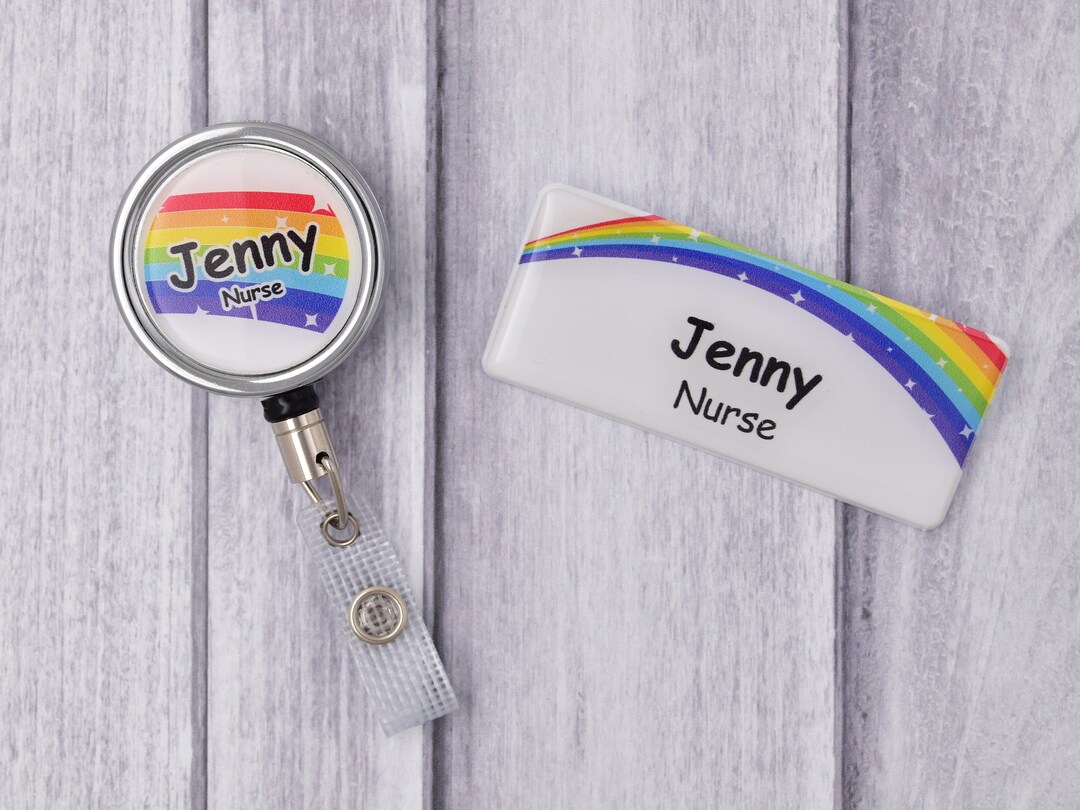 Resin Finish Hello My Name is Name Badge and ID Reel Personalised ...