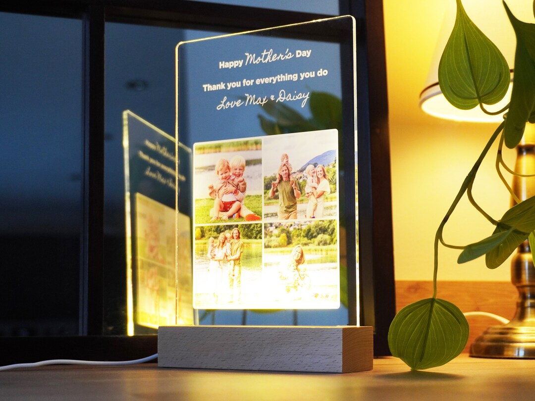 Personalised LED Light up Photo Collage Plaque for Mother's Day ...