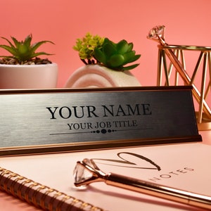 Personalised Desk Plaque With Black Text Desk Plaque Name and Job Title ...