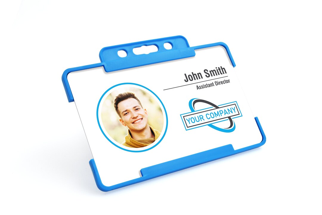 Badgemaster Horizontal Blue Your Business Logo Personalised Custom ...
