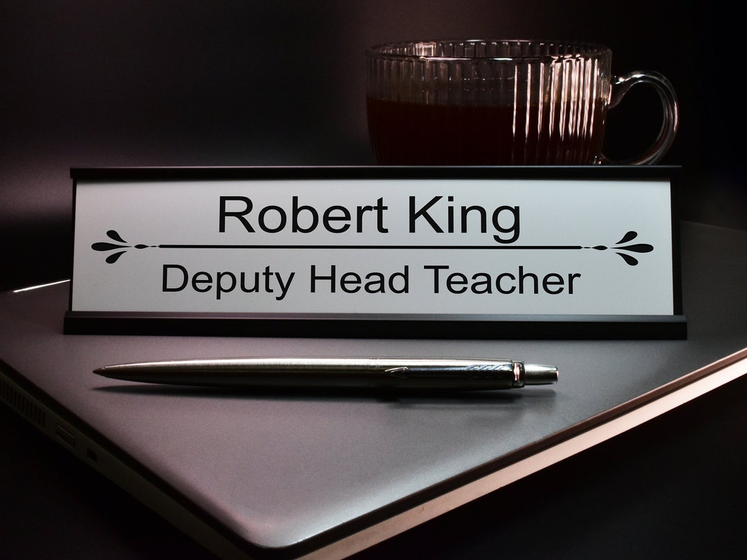 Premium Desk Plaque With Black Name and Job Title Gold Silver Rose Gold ...