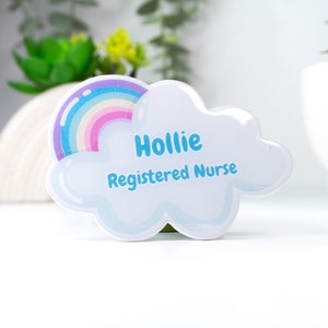 Resin Finish Rainbow Shaped Cloud Badge Premium Custom Durable NHS ...