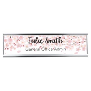 Personalised Floral Desk Plaque Desk Plate Desk Sign Home Office Work ...