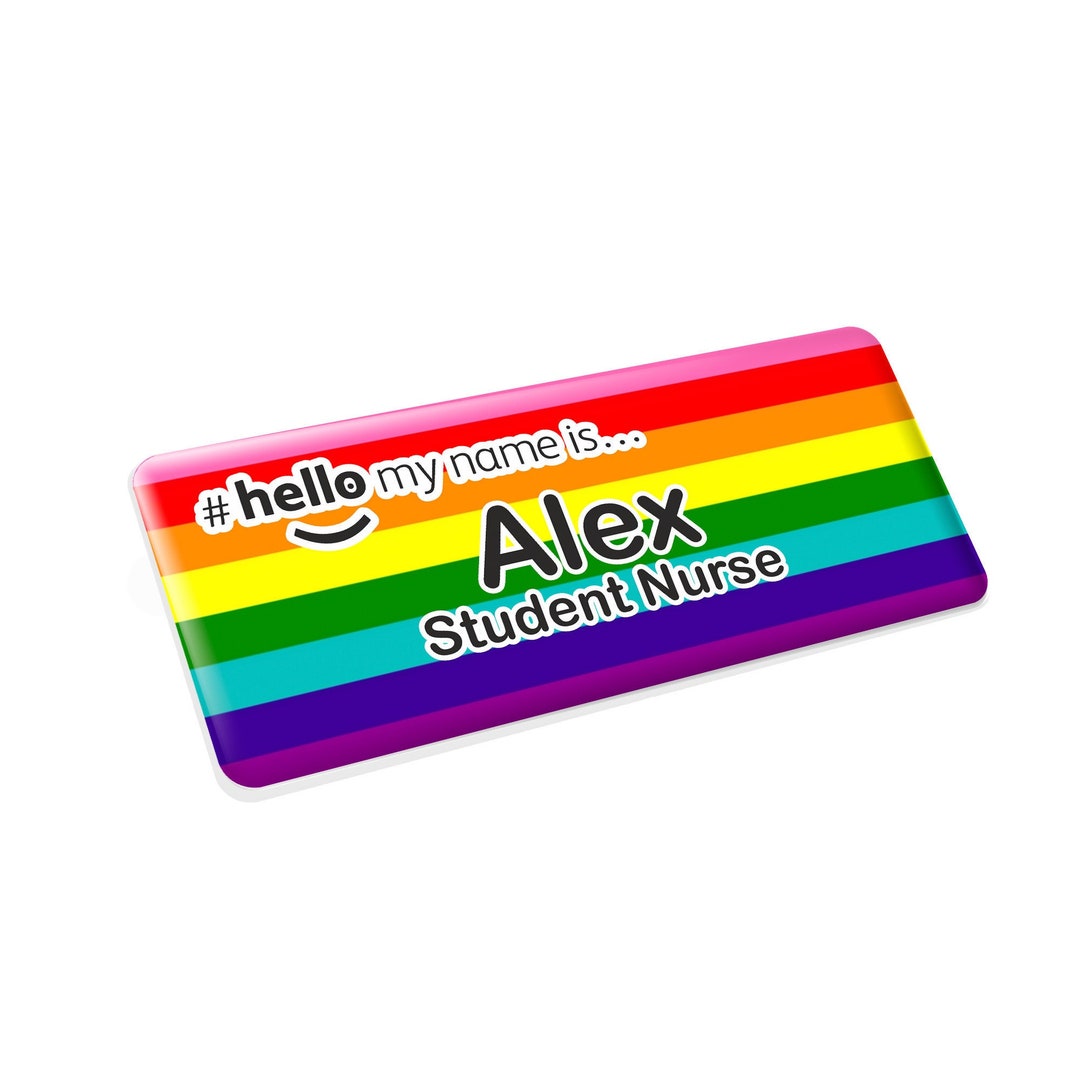 Resin Finish Personalised Hello My Name is Gilbert Baker Pride Flag ...