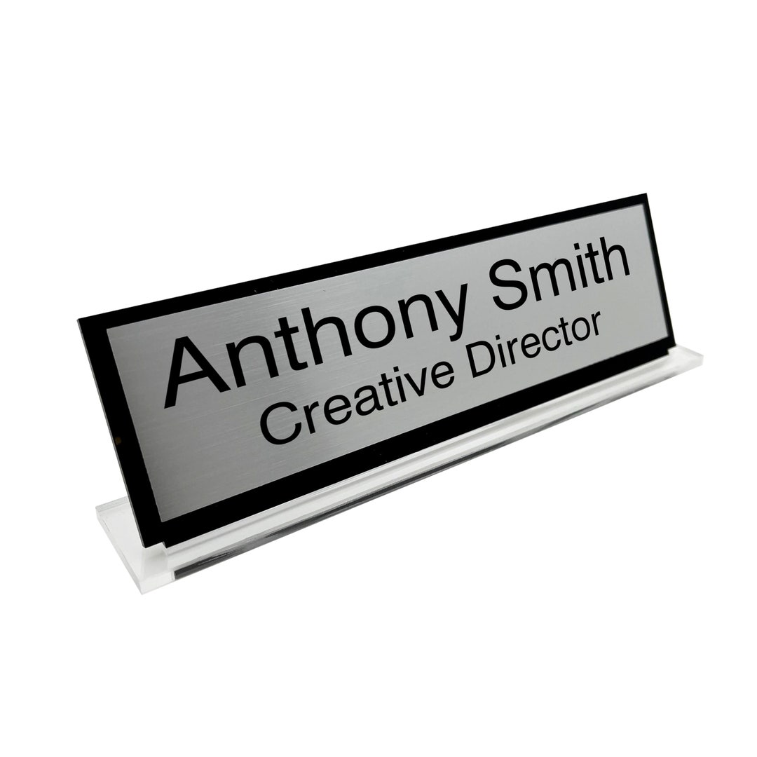 Premium Gold / Silver Custom Personalised Office Home Desk Name Plaque ...