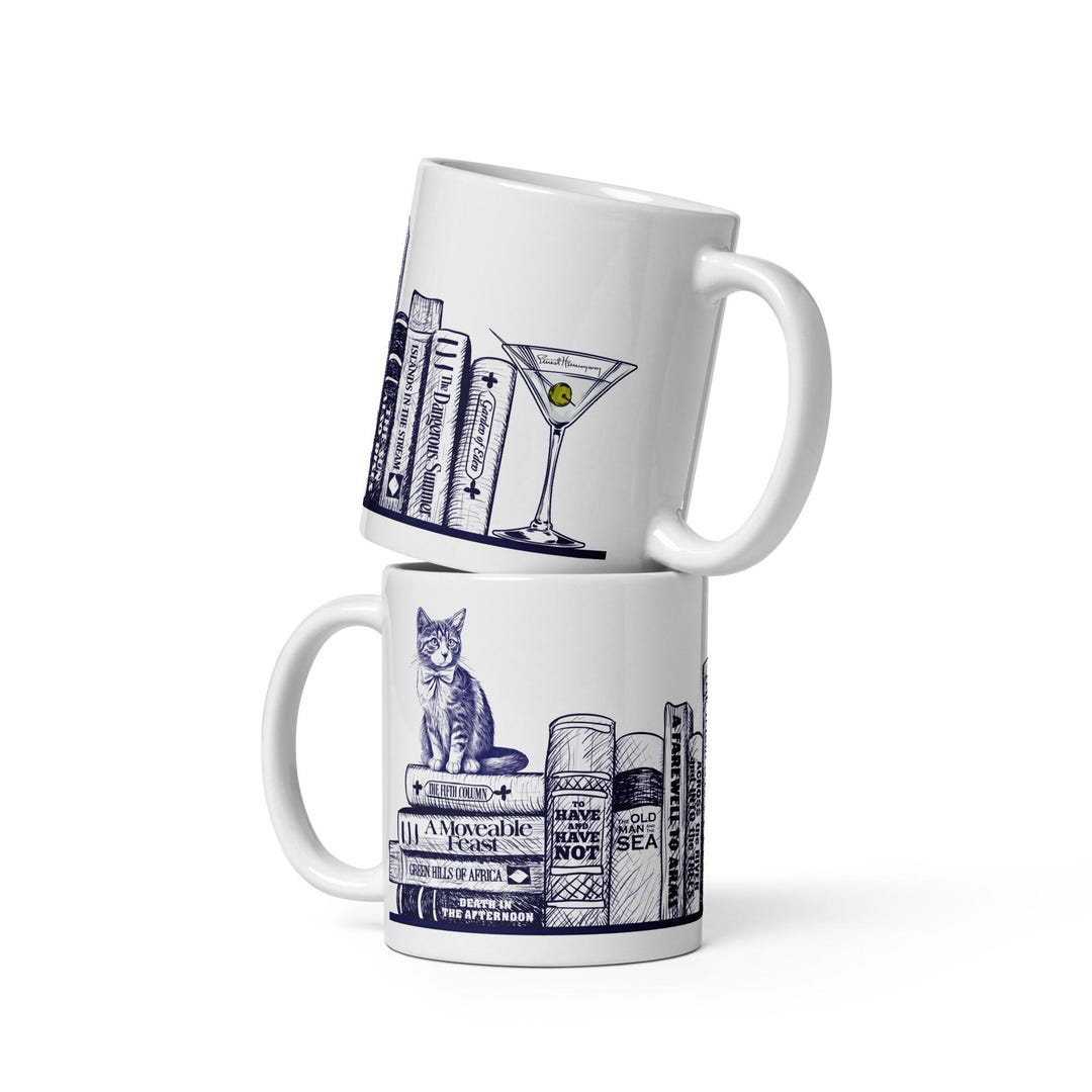 Ernest Hemingway Books: White Glossy Coffee/tea Mug - Etsy