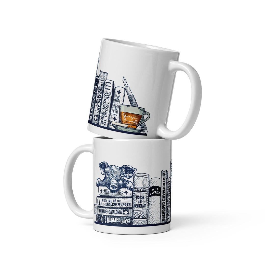 George Orwell Books: White Glossy Coffee/tea Mug - Etsy