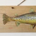 Original Acrylic Painting, Brown Trout on Wood Panel, Plaque, Wall ...
