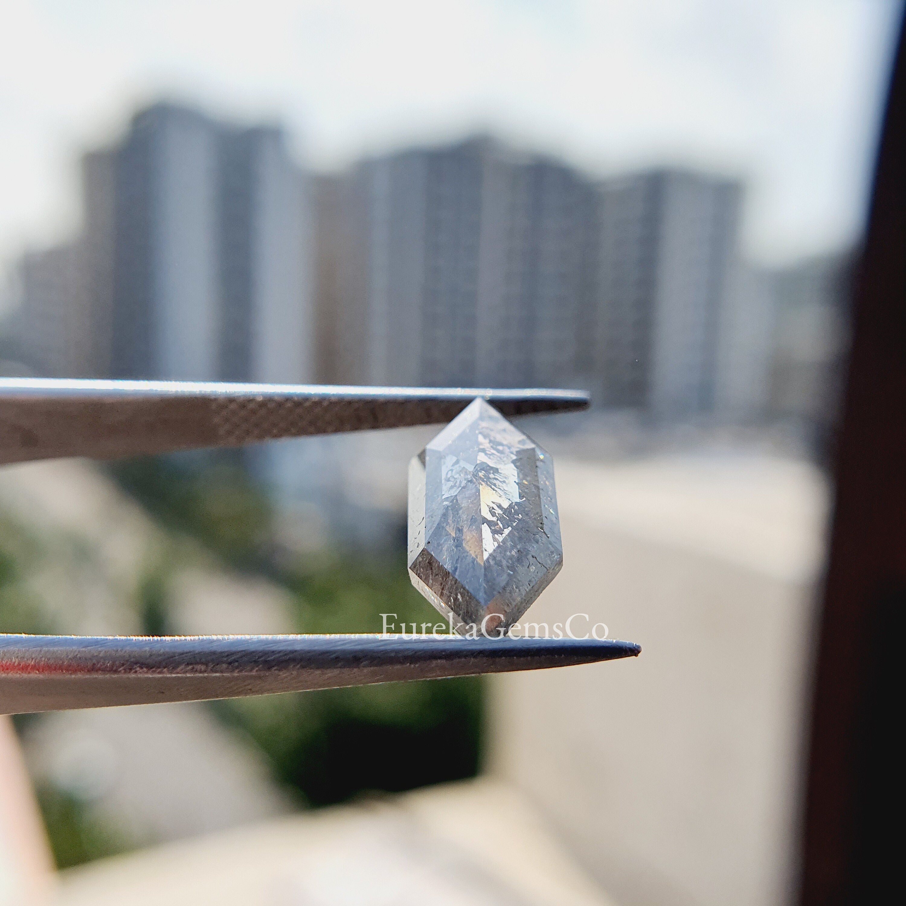 1.90CT Loose Hexagon Salt and Pepper Diamond For Engagement | Etsy