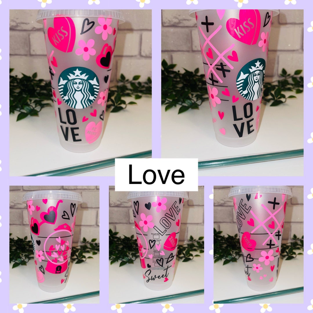 Love Valentine Starbucks Cold Cup - Etsy