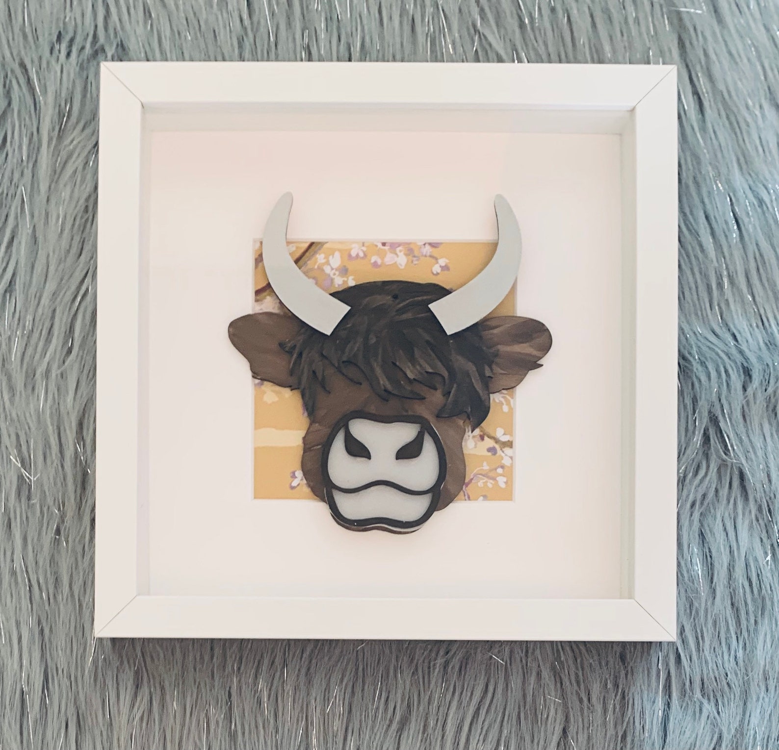 Handmade Personalised Frame Bull Head - Etsy UK
