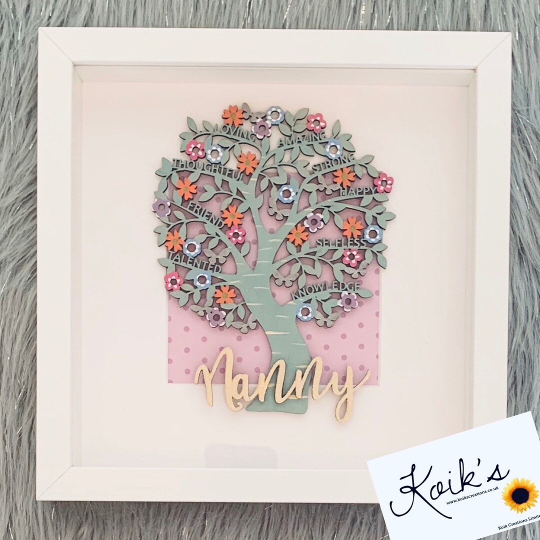 Handmade Personalised Frame Nanny Tree - Etsy