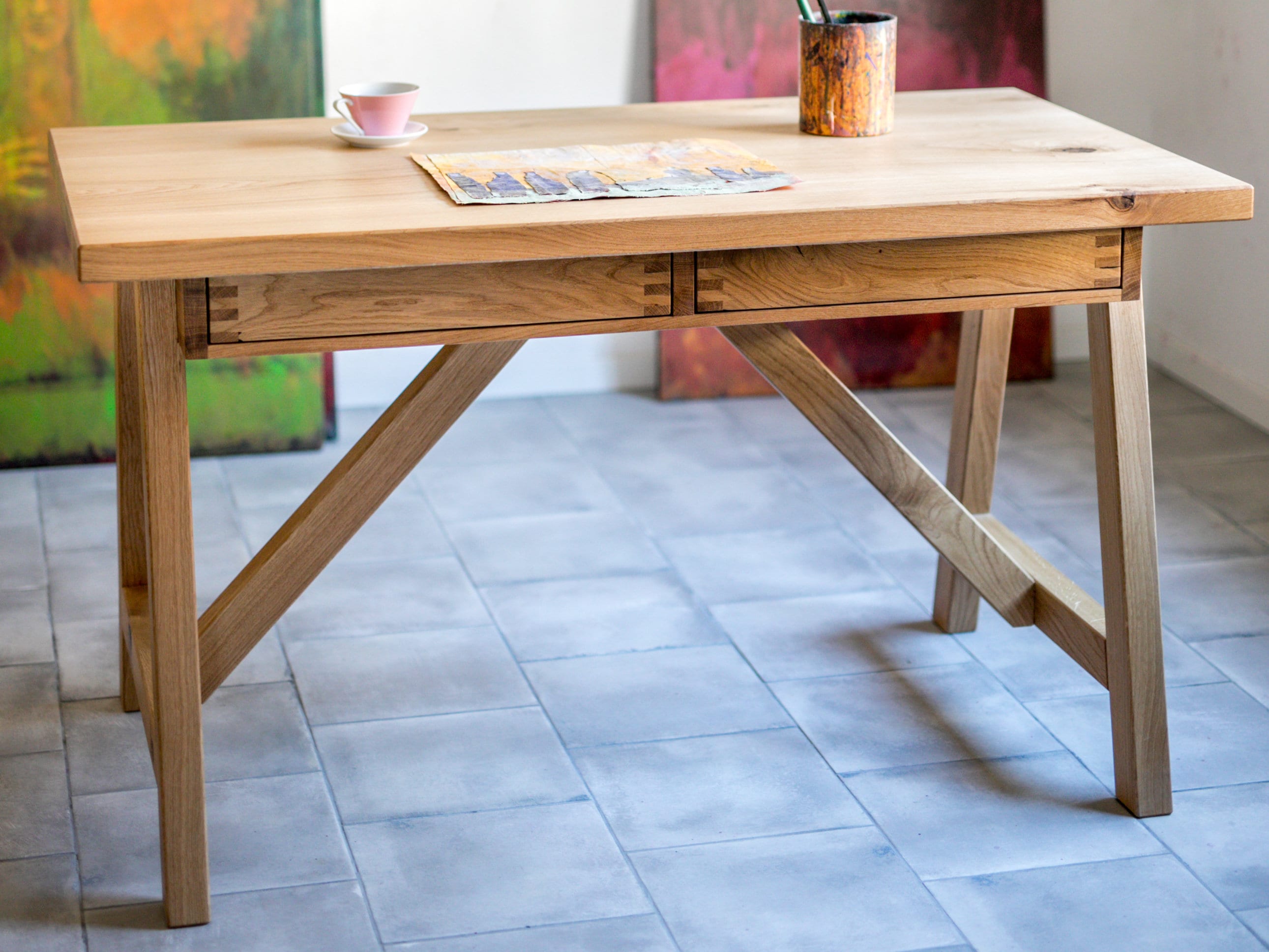 Unigue Solid Wood Desk, Modern Office Desk Made of Special Selected Oak ...