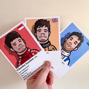 2024 F1 Driver A6 Minimalist Cartoon Print Poster Cards - Etsy