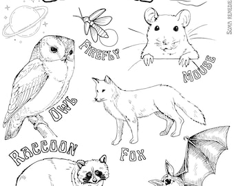 Safari Animals Coloring Pages Grayscale Coloring Pages - Etsy