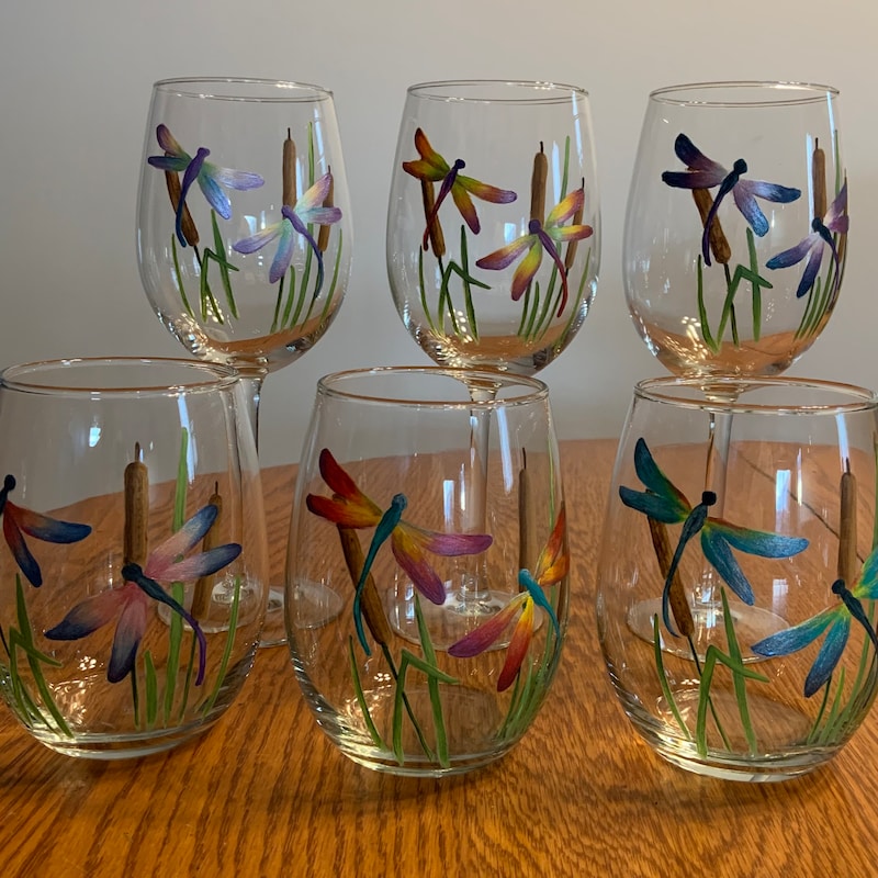 Hand Painted Glasses - Etsy