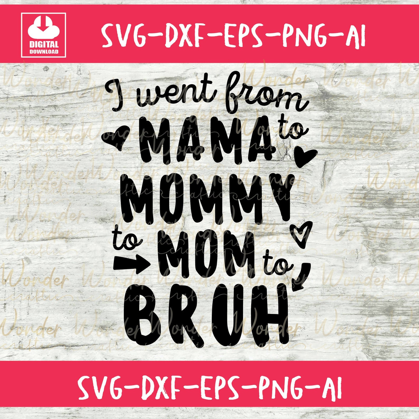 I Went From Mama To Mommy To Mom To Bruh Svg Funny Etsy