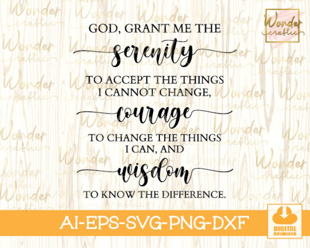 Serenity Svg Serenity Prayer Svg Printable Serenity - Etsy Canada